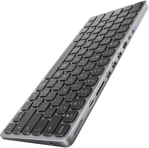 Tastatura AXAGON HMC-KB-US HUB USB SD/ microSD HDMI PD layout US Negru