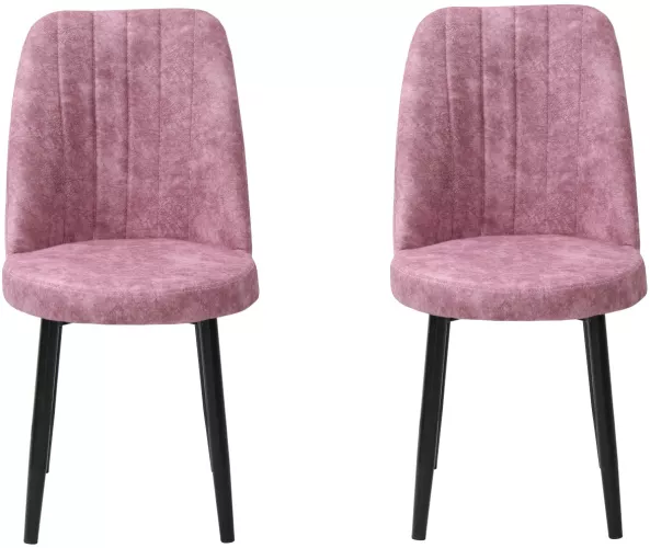 Set 2 Scaune Cronos Roz Picior Negru