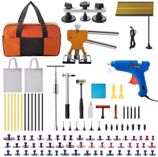 Kit pentru reparatie caroserie fara vopsire 89 elemente ventuze plastic