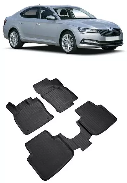 Set covorase auto din cauciuc tip tavita SKODA SUPERB III 3D 2015-2019 - cel.ro