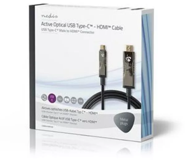 Cablu HDMI optic activ de mare viteza cu Ethernet 18Gbps 10 m Rotund ...