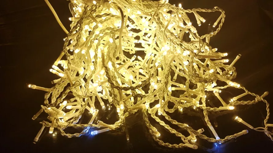 Instalatie de Craciun 4 m x 0.7m Perdea Franjurata Alb Cald 132 LED-uri ...