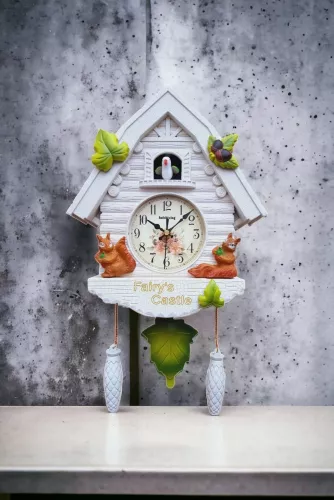 Ceas alb model casuta cu cuc 48 cm 4125 - cel.ro