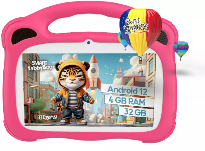Tableta copii SMART TabbyBoo Tigrisor 2025 32GB 4GB RAM Android 12 cu ...