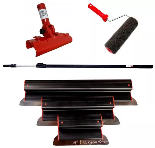 Set 3 gletiere profesionale inox 25 40 60 cm suport maner telescopic 1. ...