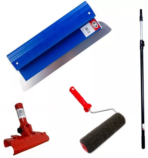 Set gletiera profesionala inox 40 cm x 0.4 mm suport maner prelungitor ...