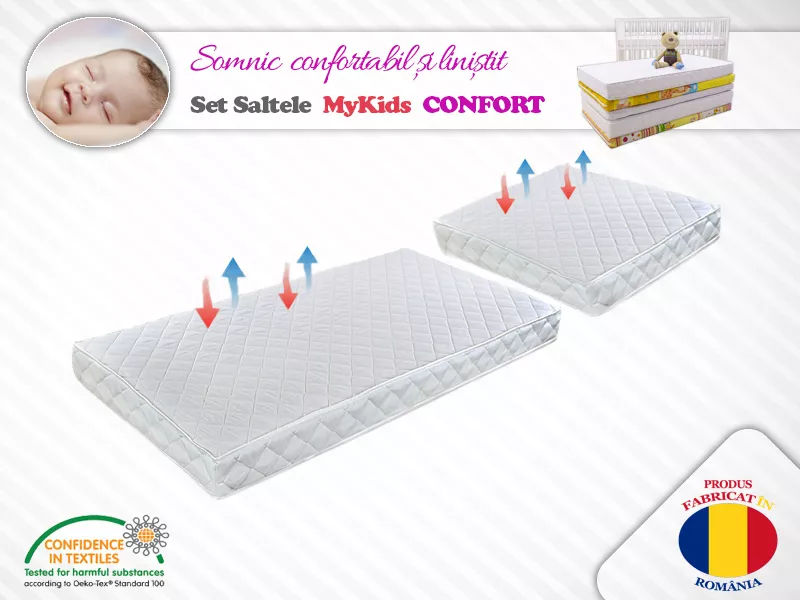 Set saltele MyKids Cocos Confort II 120x80x10 cm + 50x80x10 cm 00081045 ...