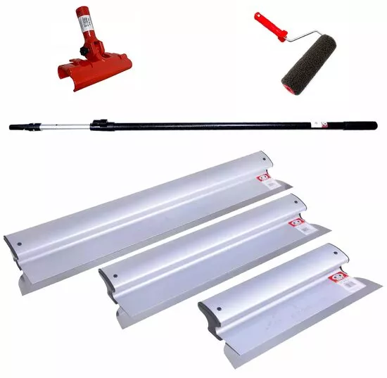 Set 3 gletiere profesionale inox 40 60 80 cm suport maner telescopic 1. ...