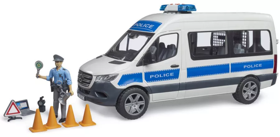 Duba de politie Bruder Mercedes Benz cu politist ART_BR02683 - cel.ro