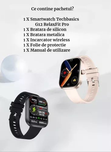 Smartwatch Techbasics G21 RelaxFit Pro Apeluri Bluetooth Ecran 2.01 ...