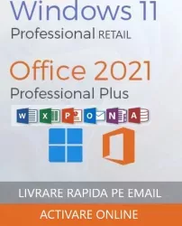 Windows 11 Pro Retail + Office 2021 Pro Plus Licenta Permanenta 0t233 - cel.ro