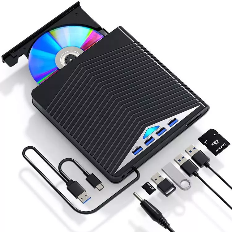 Unitate DVD CD RW externa 366 Axeloni ® Port Usb-C Hub USB 3.0 Cititor de