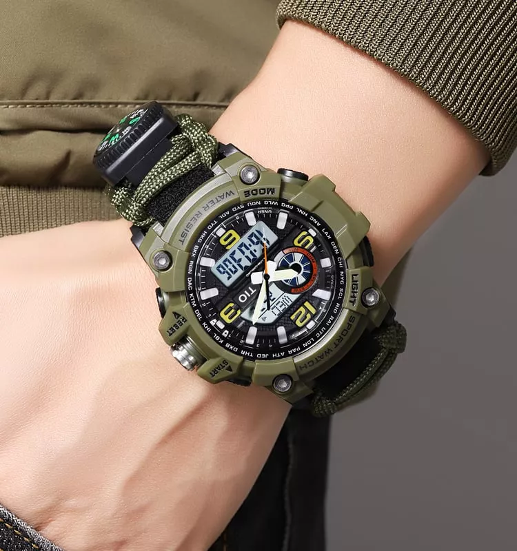 Ceas barbatesc Tio® Stil Militar Army Supravietuire Cremene foc Busola ...