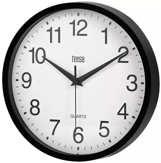Ceas de perete mecanism quartz diametru 25 cm Negru 1 x AA