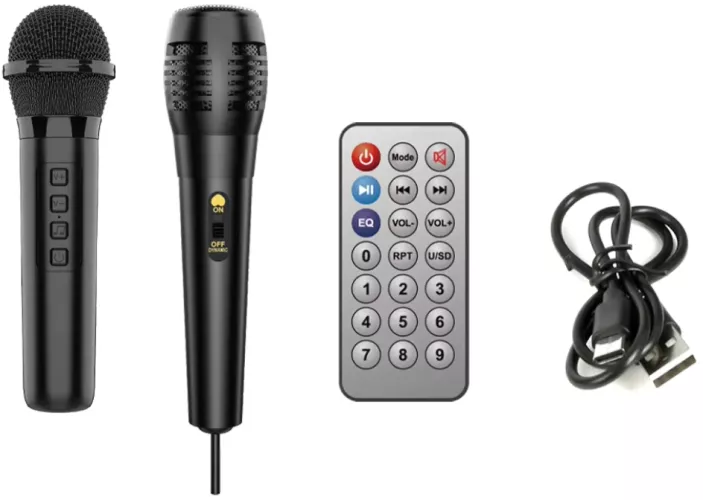 Boxa portabila karaoke ZQS12137 2 microfoane 120W PMPO LED RGB ...