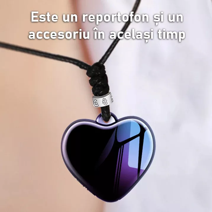 Mini reportofon cu microfon ascuns tip pandantiv activare vocala - Q66 ...