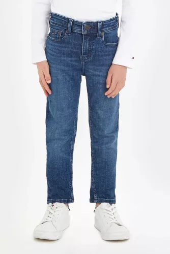 Blugi Tommy Hilfiger slim fit KB0KB08459 Albastru 8 ani 128 CM mhzx ...