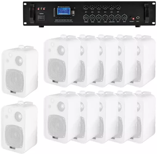 Pachet sonorizare restaurant multizona 12 Boxe Aplicate Ambient-3 Alb 270561 - cel.ro