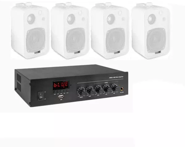 Sistem audio 4 boxe perete Ambient 1-Wall alb restaurant 958145 - cel.ro