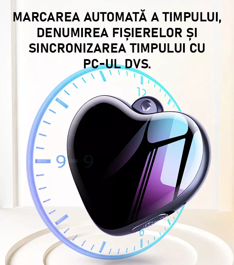 Mini reportofon cu microfon ascuns tip pandantiv activare vocala - Q66 ...