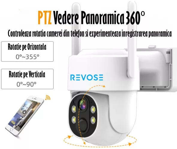 Camera de Supraveghere Video REVOSE&trade 5MP 2560x1920 Aplicatie ...