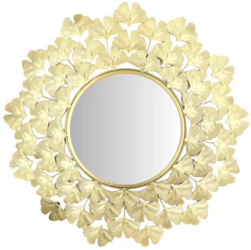 Oglinda de perete rama cu frunze de ginkgo biloba aurie 52 cm xlyd ...