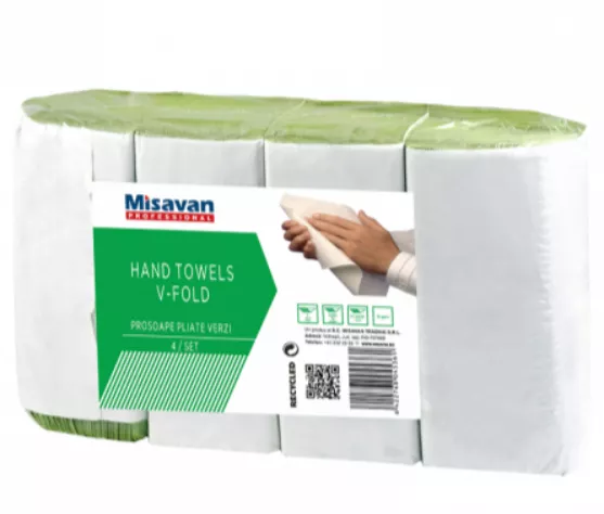 Prosoape hartie pliate V Premium verde 1 strat 4 seturi/ pachet 250 foi ...
