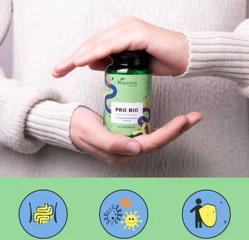 PRO BIO 15 miliarde CFU 15 tipuri bacterii 60 Capsule Vegavero oigv ...