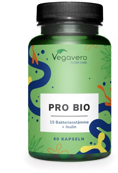 PRO BIO 15 miliarde CFU 15 tipuri bacterii 60 Capsule Vegavero oigv ...