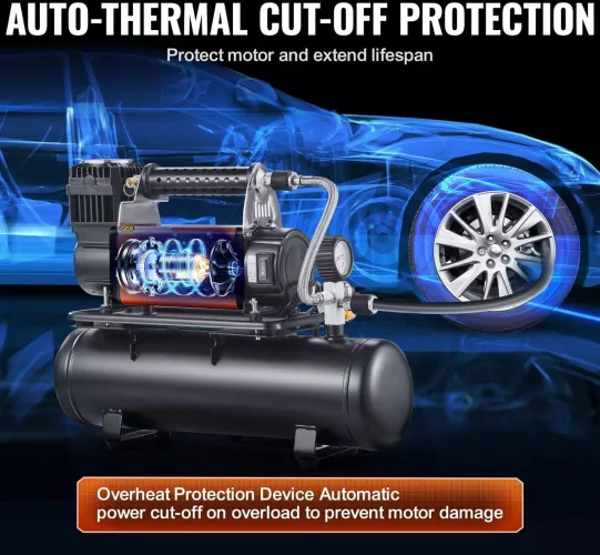 Compresor auto profesional off-road portabil cu rezervor de 6 l 10 Bar 180