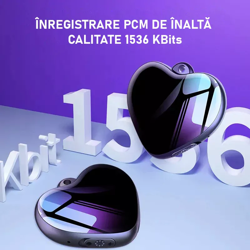 Mini reportofon cu microfon ascuns tip pandantiv activare vocala - Q66 ...
