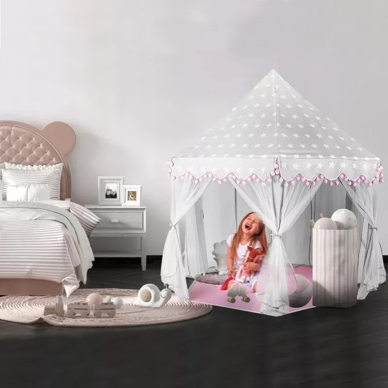 Cort castel printese mini ghirlanda roz eleganta 135x140 cm 6 perdele ...