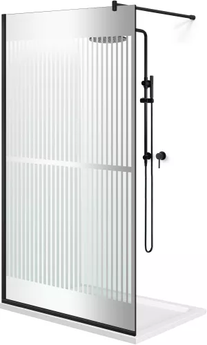 Paravan dus walk-in Aqua Roy ® Black negru mat model Mediteran incolor