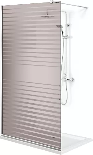 Paravan dus walk-in Aqua Roy ® full Inox model Apollo incolor sticla ...