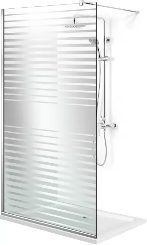 Paravan dus walk-in Aqua Roy ® full Inox model Apollo incolor sticla ...
