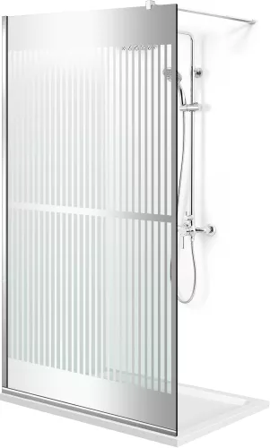 Paravan dus walk-in Aqua Roy ® full Inox model Mediteran incolor sticla