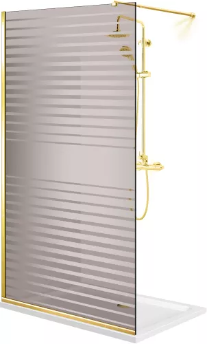 Paravan dus walk-in Aqua Roy ® Gold full inox model Apollo incolor ...
