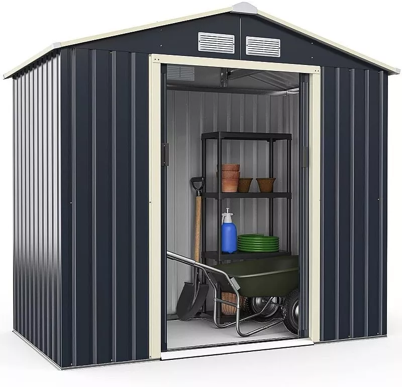 Magazie depozitare unelte si scule tip casuta usa glisanta dubla gri ...