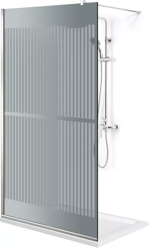 Paravan dus walk-in Aqua Roy ® full Inox model Mediteran incolor sticla ...