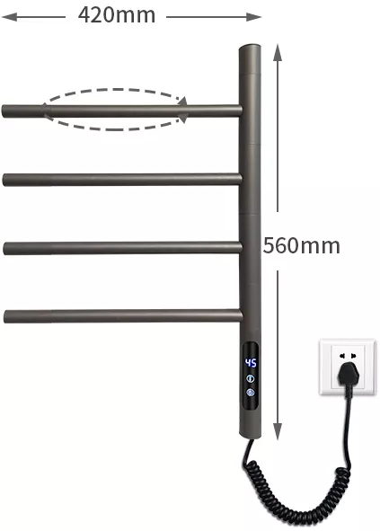 Port-prosop electric TRENDYS 42 x 56cm digital gri mat cu 4 brate ...