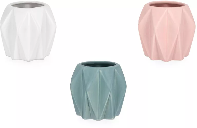 Set 12 vaze flori ceramica Jaymi 10x10 cm 0143177 - cel.ro