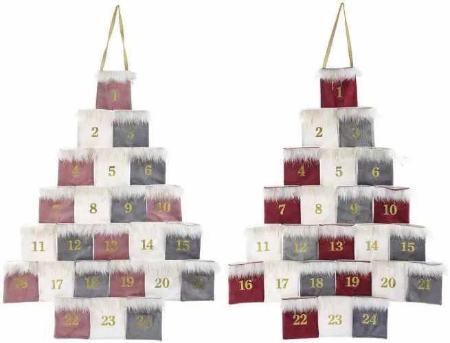 Set 2 Calendare Advent textil multicolor 56.5x71.5 cm A56.46.62 - cel.ro