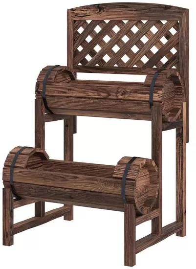 Jardiniera decorativa cu suport pentru plante cataratoare lemn 2 nivele ...