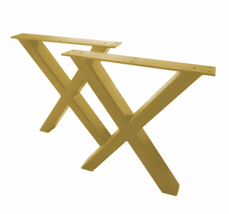 Set 2 Picioare Masa Metal Stil Scandinav Forma X Profil Lat Vopsire in ...