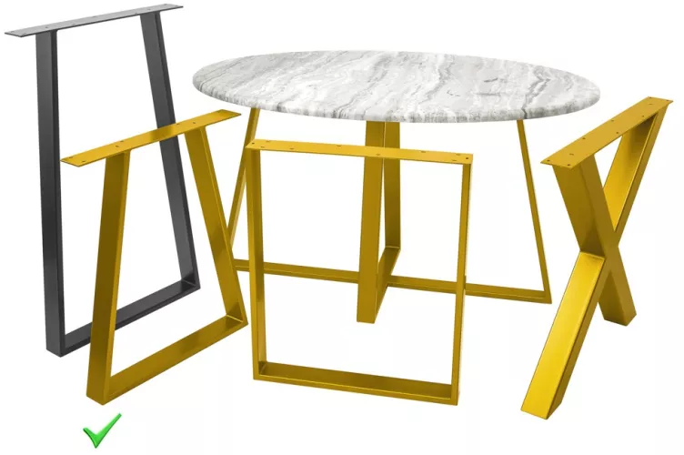 Set 2 Picioare Masa Metal Stil Scandinav Trapez Profil Lat Vopsire in ...