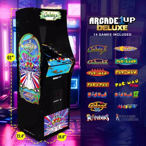 Consola verticala 14 jocuri ARCADE1UP Galaga Deluxe multicolor n5tk ...