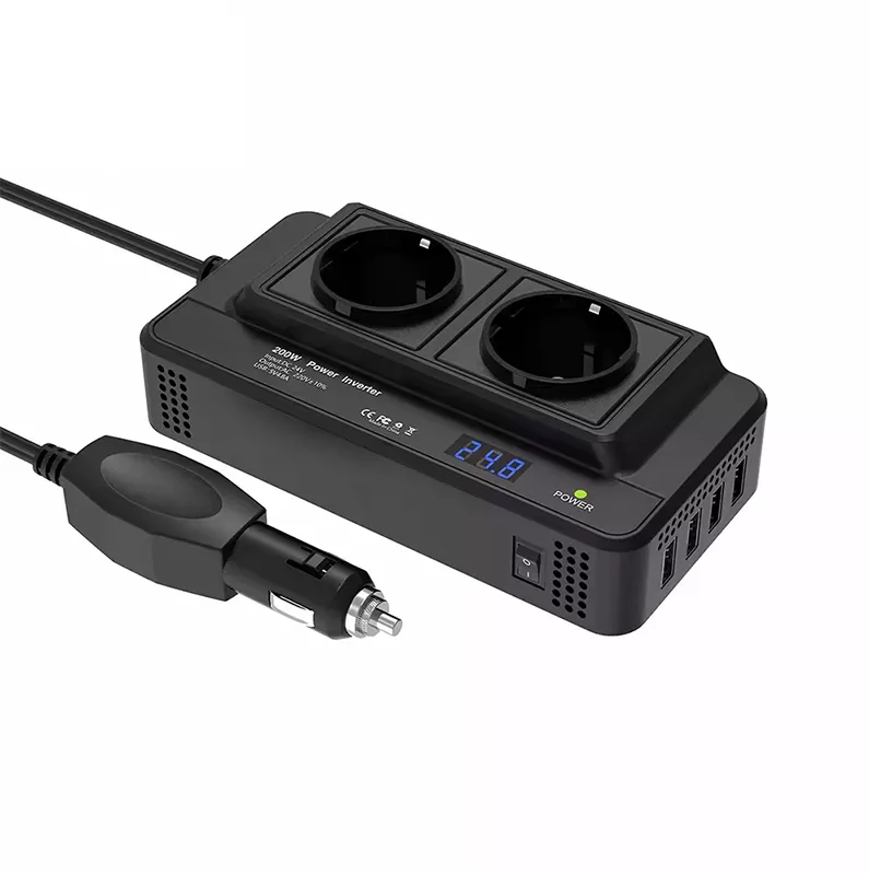 Invertor de Tensiune de la Priza Auto 12V la Priza 220V Putere 200W ...