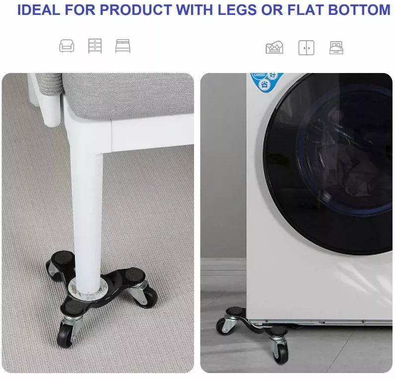 Suport pentru mutat mobila cu 3 roti greutate suportata 60 kg negru ...