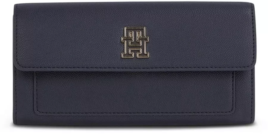 Portofel dama Tommy Hilfiger Timeless Large Flap AW0AW15257 Bleumarin ...
