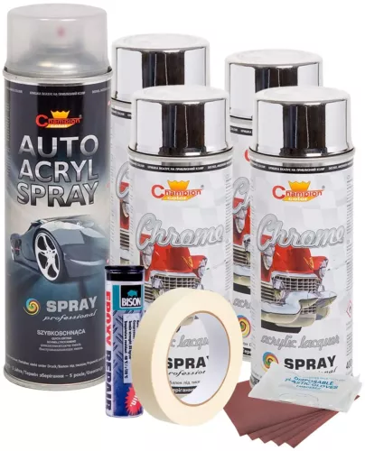 Kit complet reparatie si vopsire jante culoare Crom Metalic V4 AVX-KVJ ...